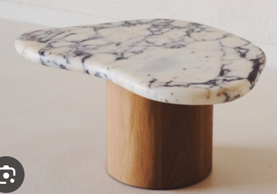 Part | Roccia Side Table, White Marble and Walnut - Table Base Only – ICONS