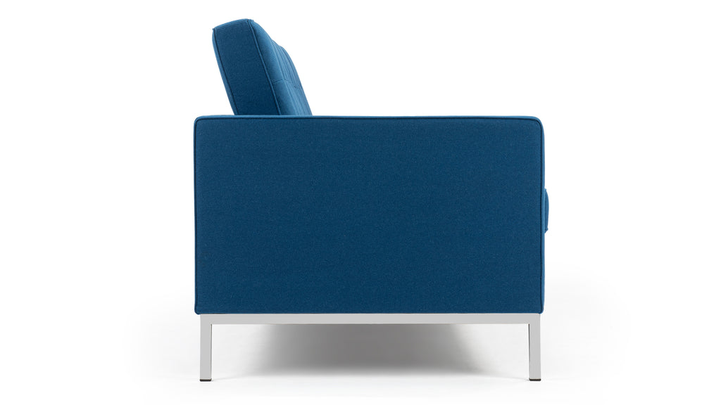 Florence Three Seater Sofa, Indigo Blue Wool | Interior Icons