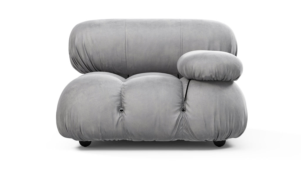 Mario Bellini Module, Right Arm, Light Gray Velvet | Interior Icons