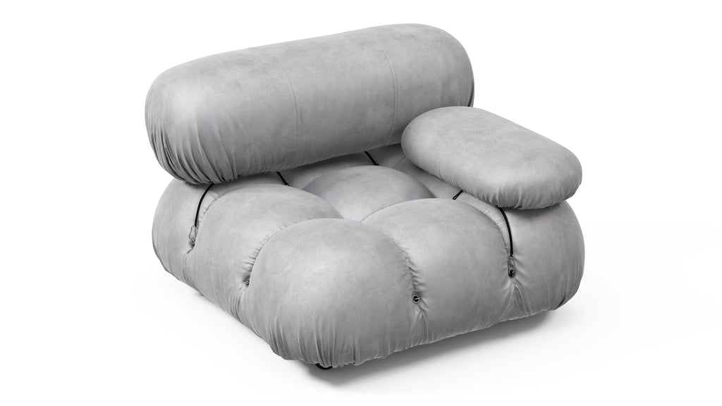Mario Bellini Module, Right Arm, Light Gray Velvet | Interior Icons