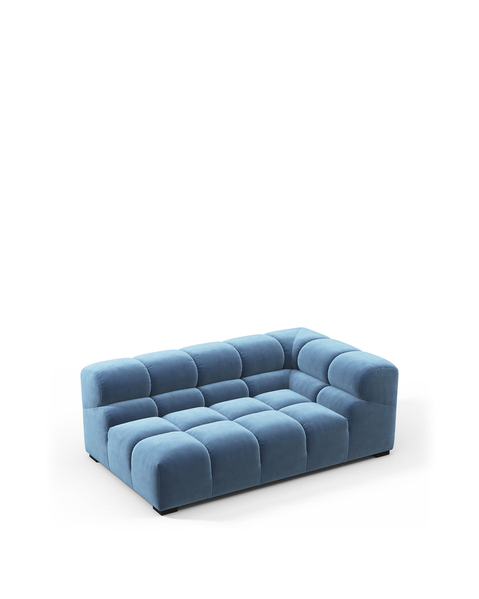 Tufty Module, Extra Large Right Corner, Aegean Blue Velvet – Interior Icons