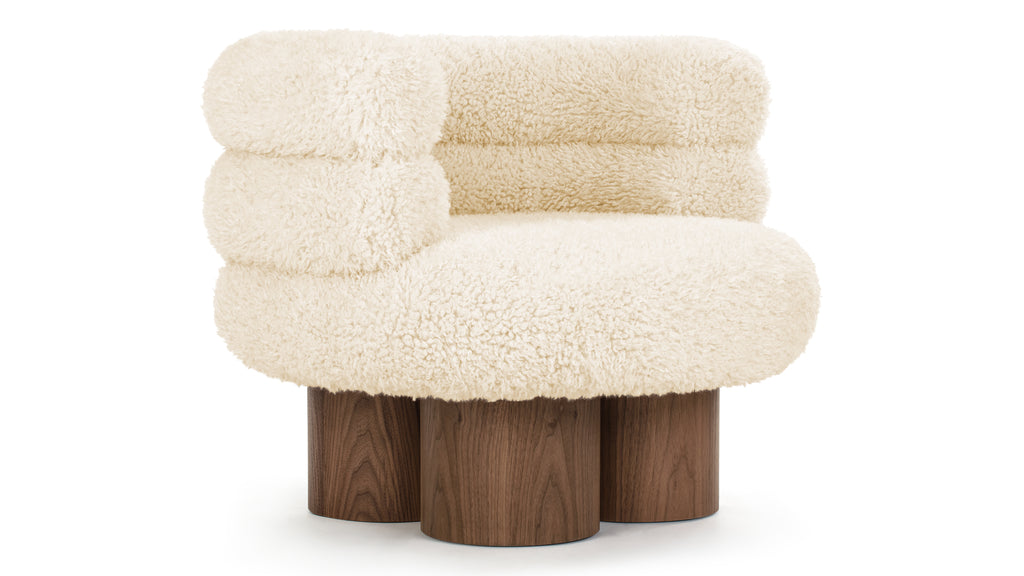 Lana Chair, White Long Hair Sherpa | Interior Icons