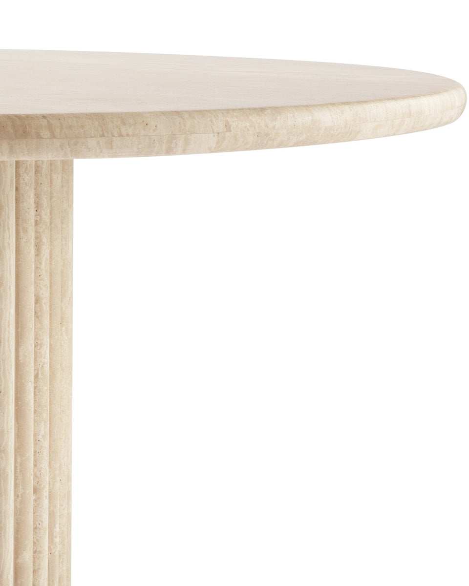 Saturn Round Pedestal Dining Table, Travertine – Interior Icons