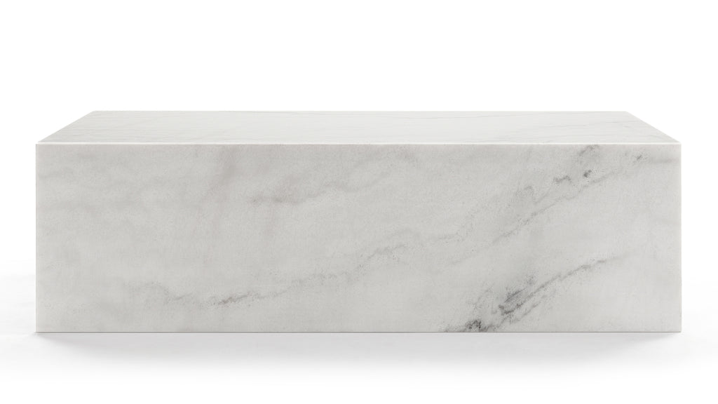 Plinth Coffee Table, White Marble | Interior Icons