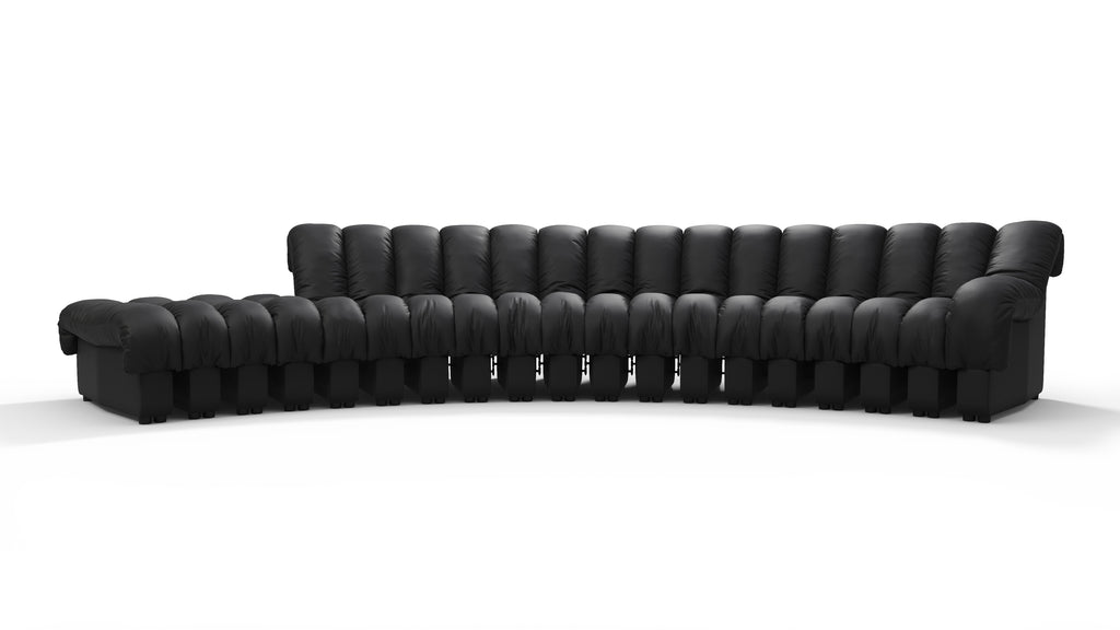 DS 600 Sectional, Combination 1, Right Arm, Black Vegan Leather ...
