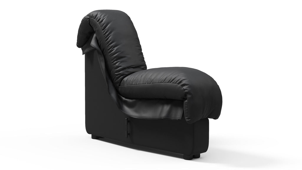 DS 600 Intermediate Module, Armless, Black Vegan Leather | Interior Icons