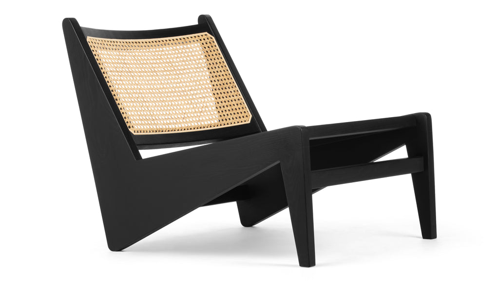 Kangaroo Rattan Lounge Chair Black | Interior Icons