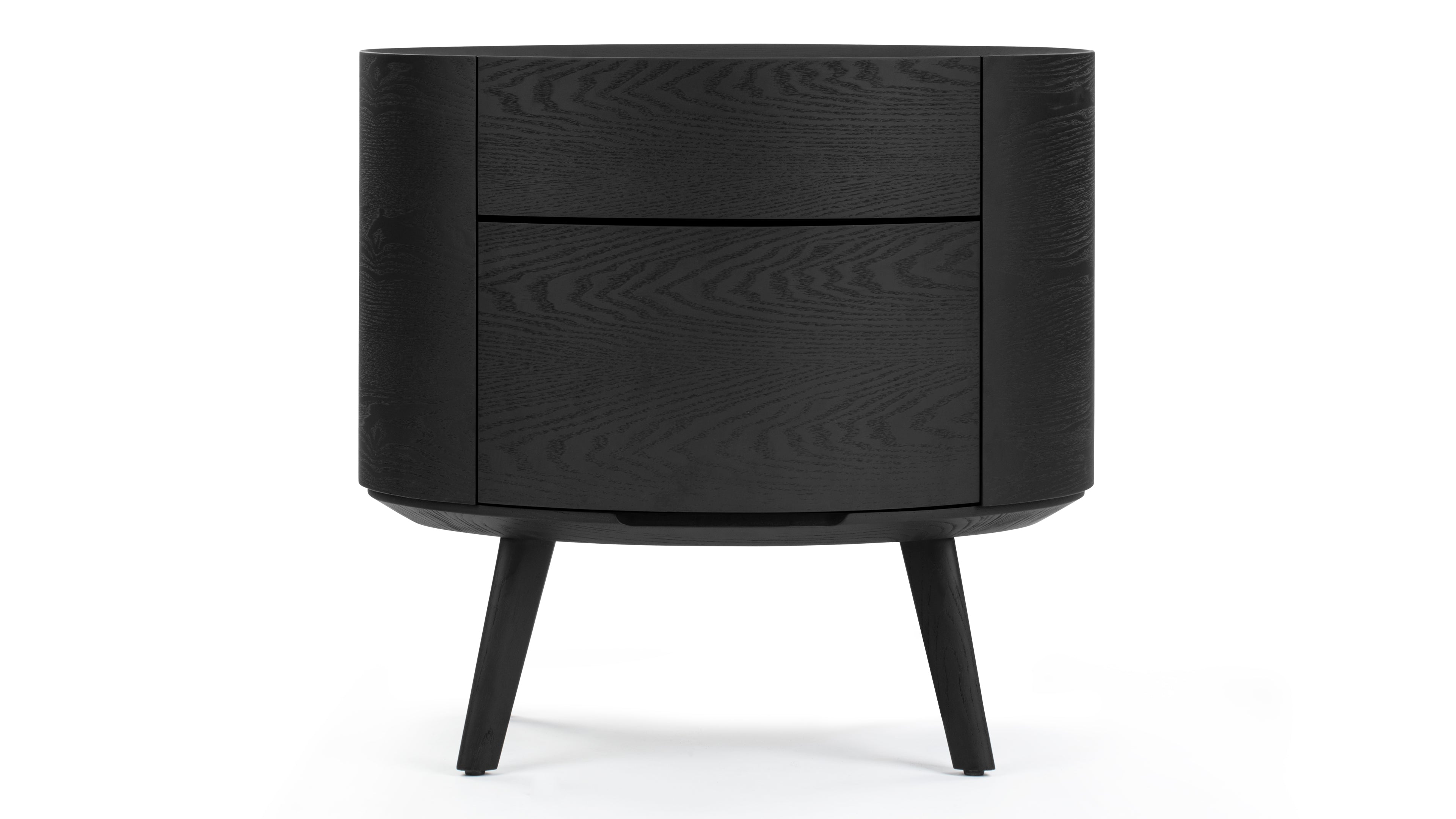 Felix Two Drawer Nightstand, Black Ash Veneer | Interior Icons