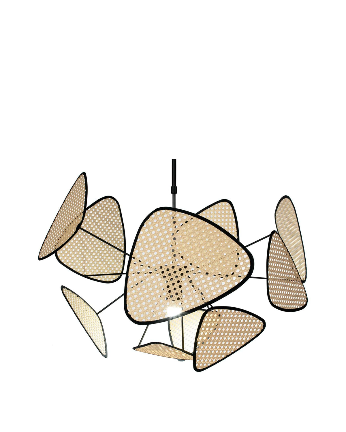 Oka Ceiling Lamp, Black and Natural Rattan – ICONS