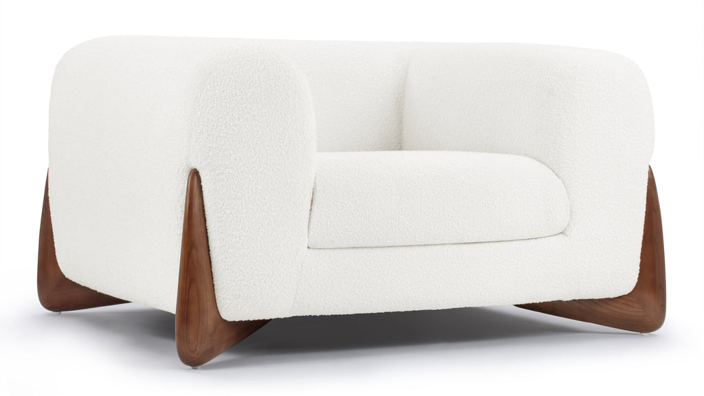 Breton Lounge Chair, White Boucle | Interior Icons