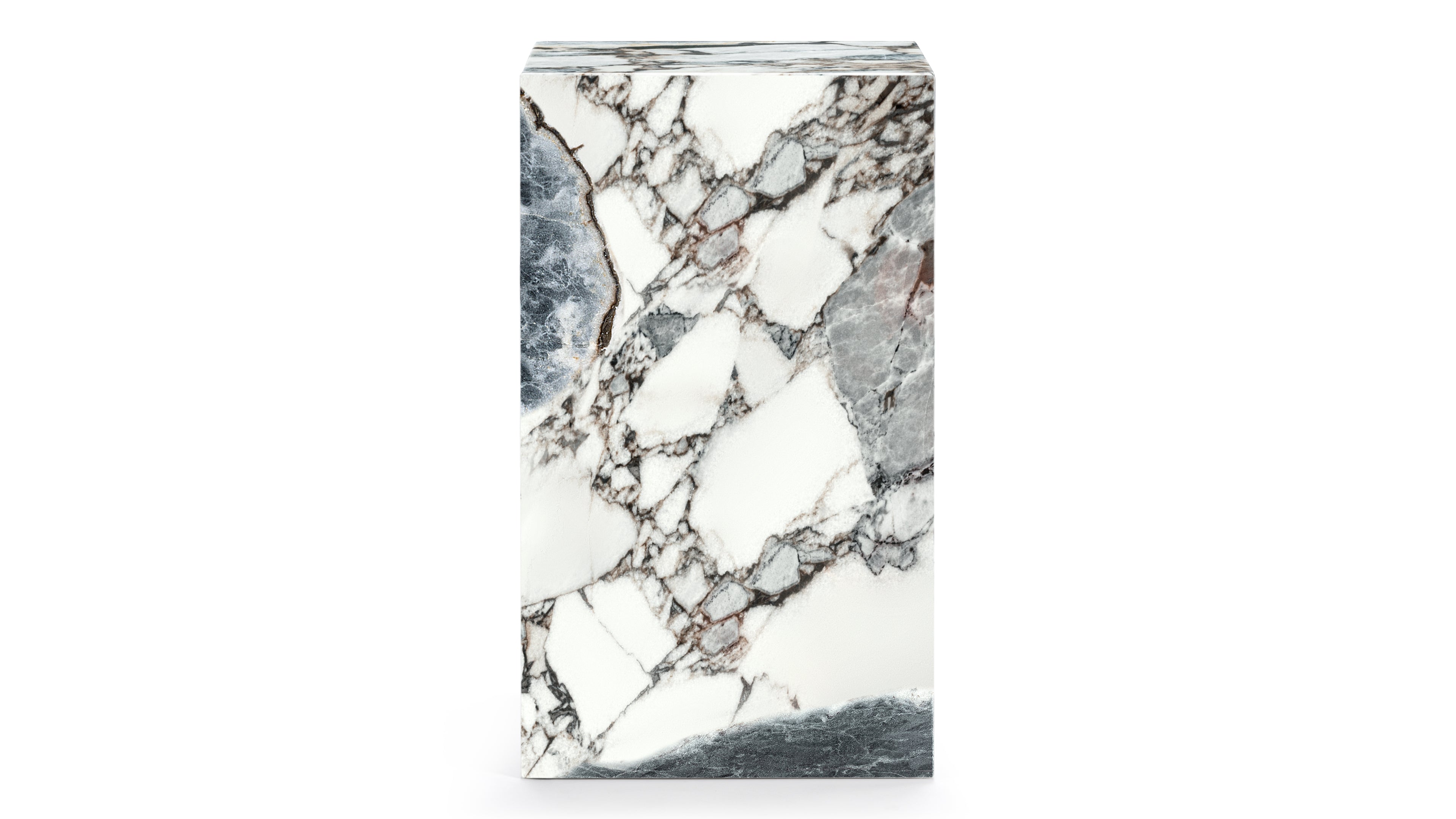 Plinth - Plinth Side Table, Modellato Marble - Great Gifts Club