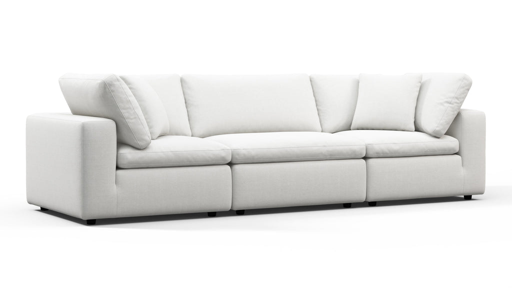 Sky Sectional Sofa, Three Seater, White Linen | Interior Icons
