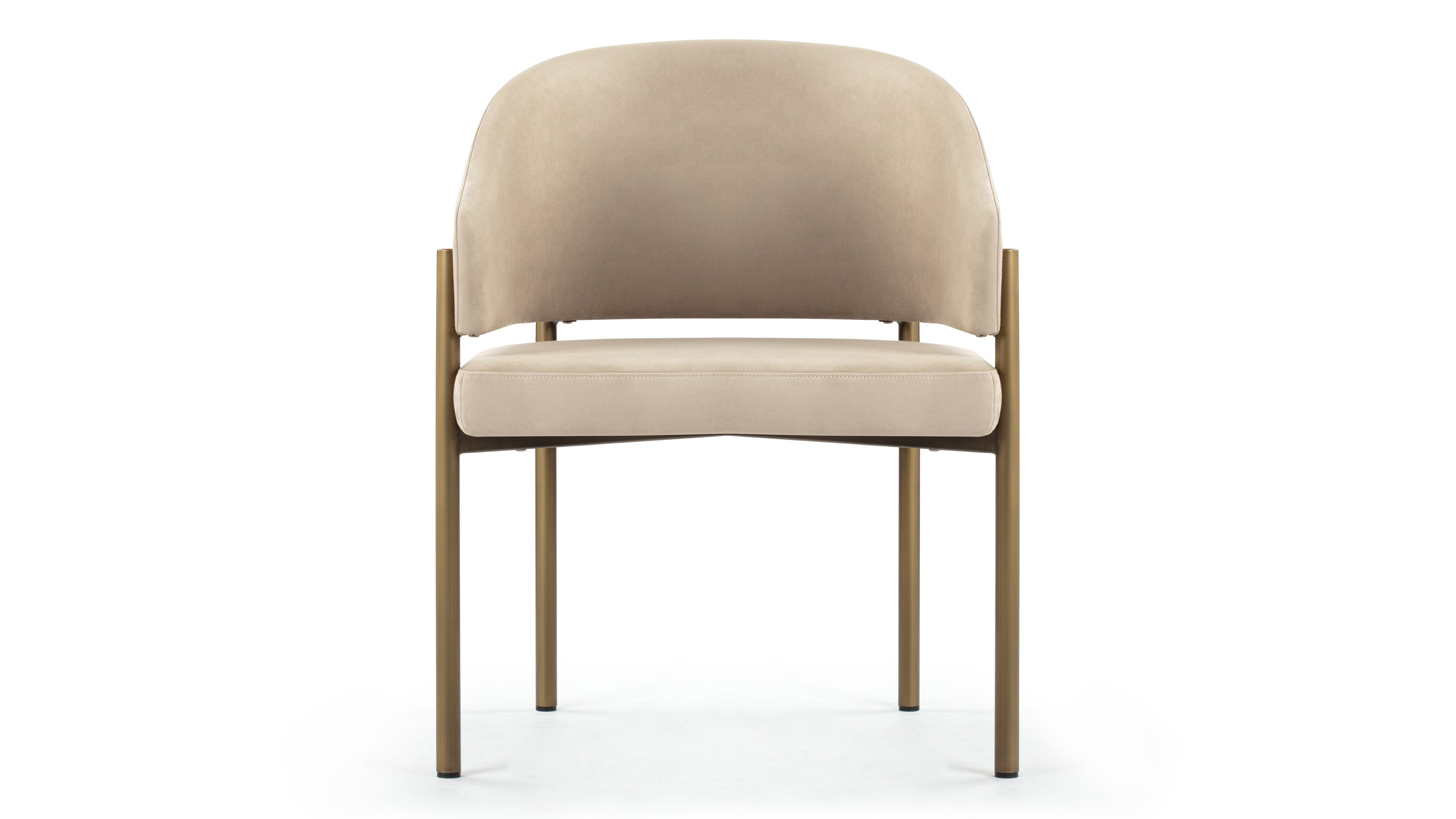 Esme Dining Chair, Latte Vegan Suede and Brushed Brass | Interior Icons