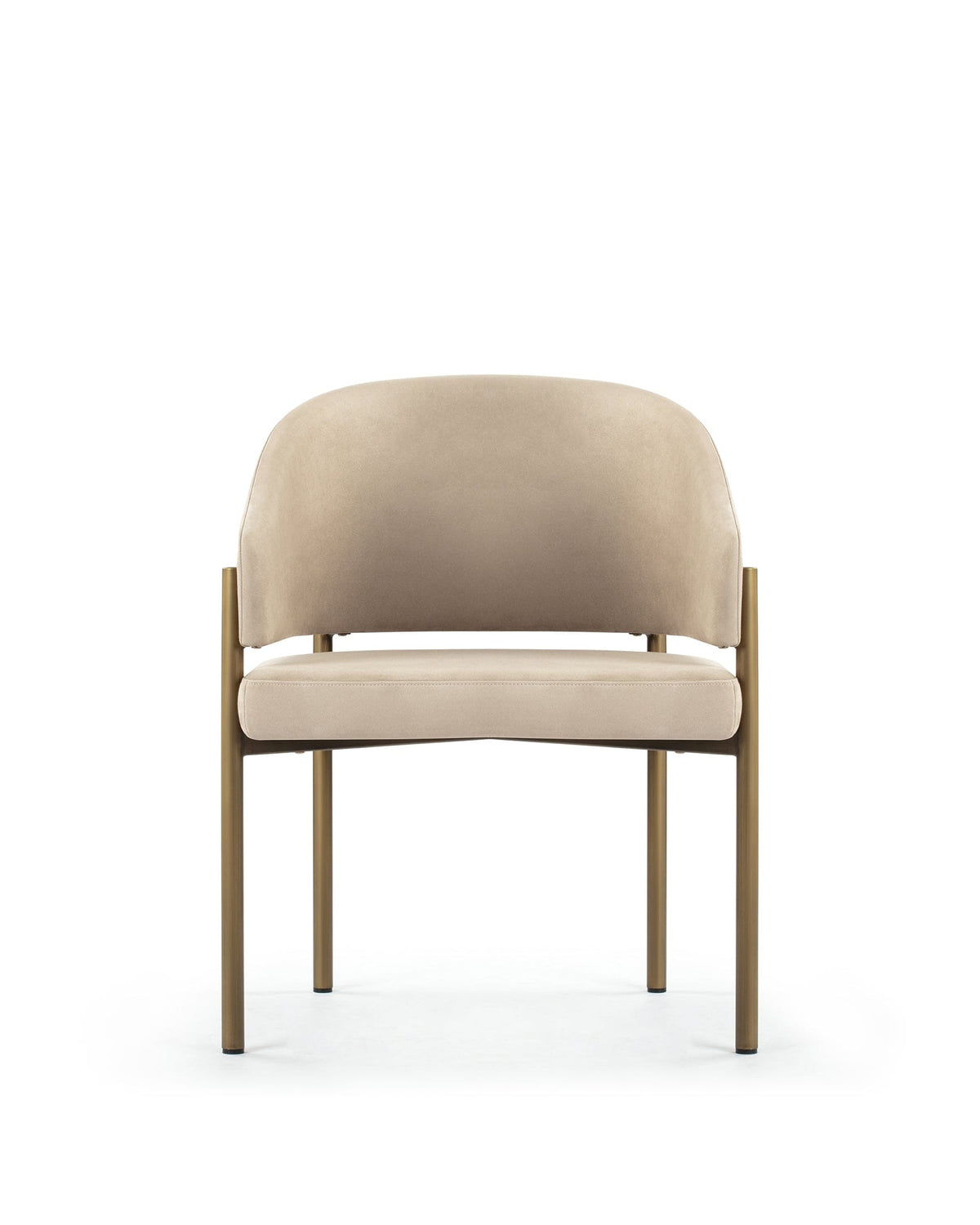 Esme Dining Chair, Latte Vegan Suede and Brushed Brass – Interior Icons
