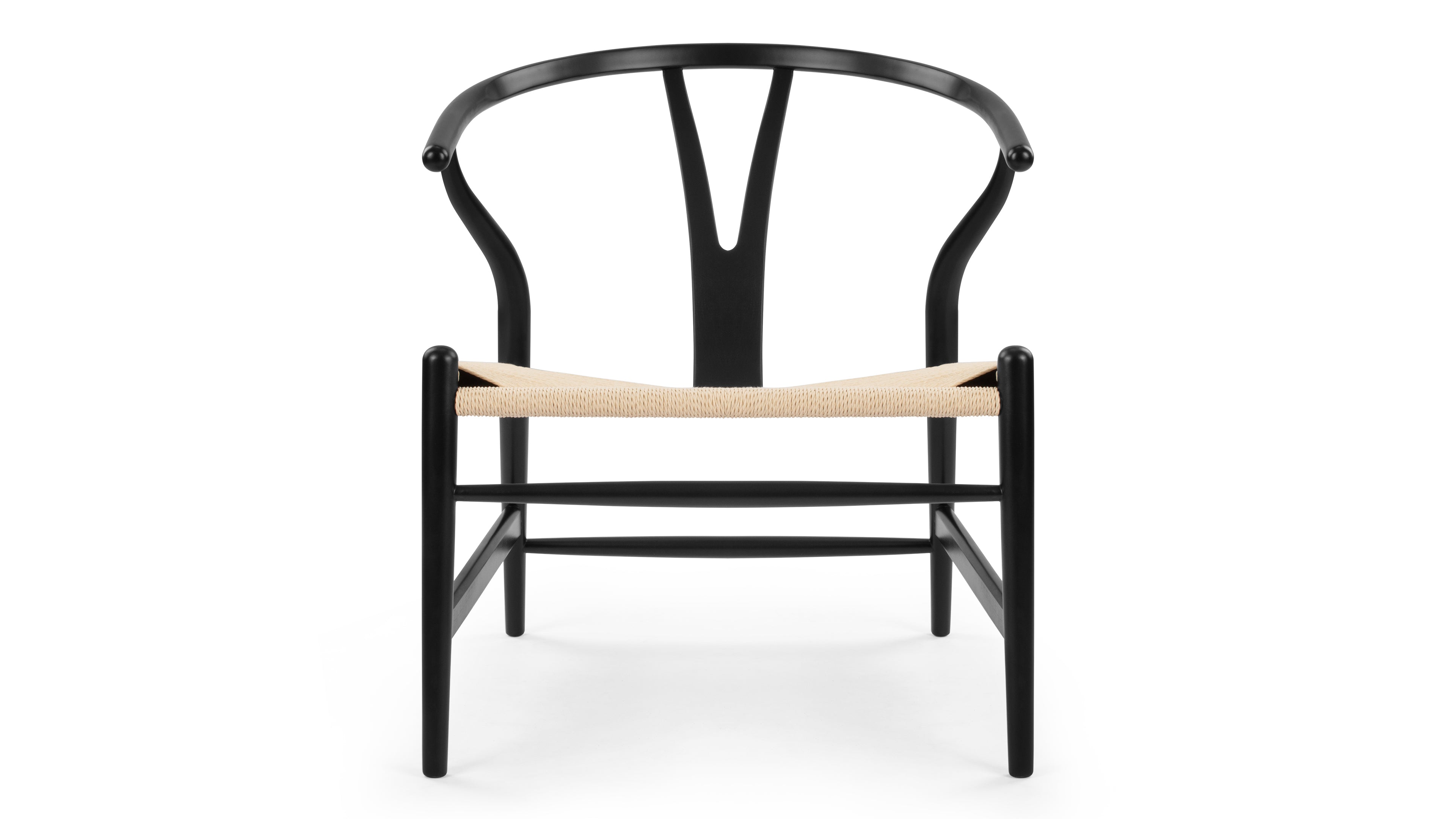 Wish Lounge Chair, Black with Natural Seat | Interior Icons