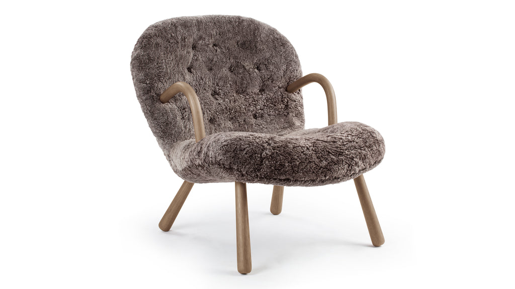 Clam Chair, Frosted Coco Luxe Sheepskin | Interior Icons