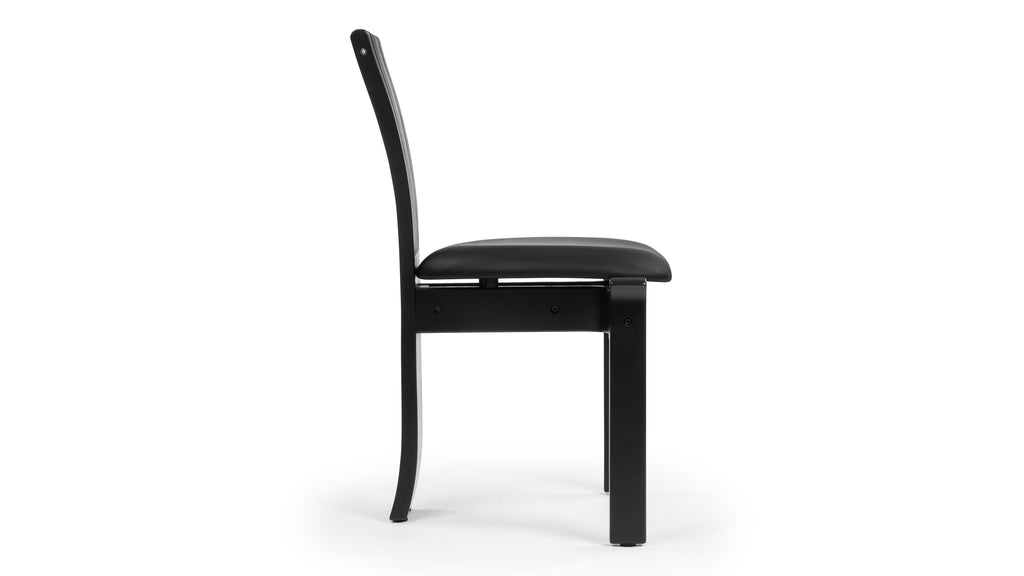 Asuka Side Chair, Ink Black Vegan Leather | Interior Icons