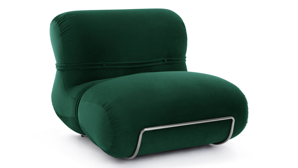 Bao Lounge Chair, Emerald Velvet | Interior Icons