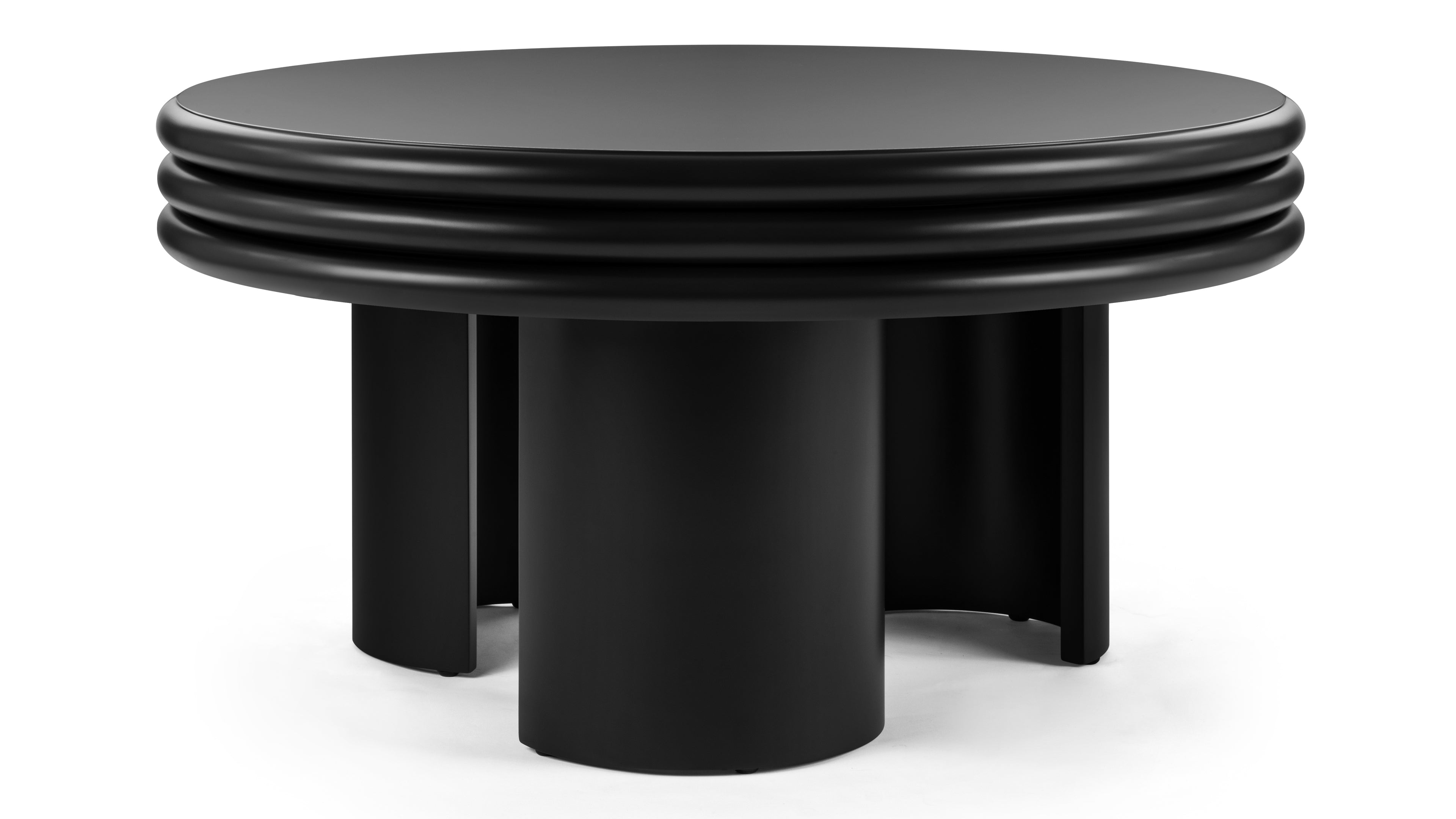 Pascal Round Coffee Table, High, Black | Interior Icons