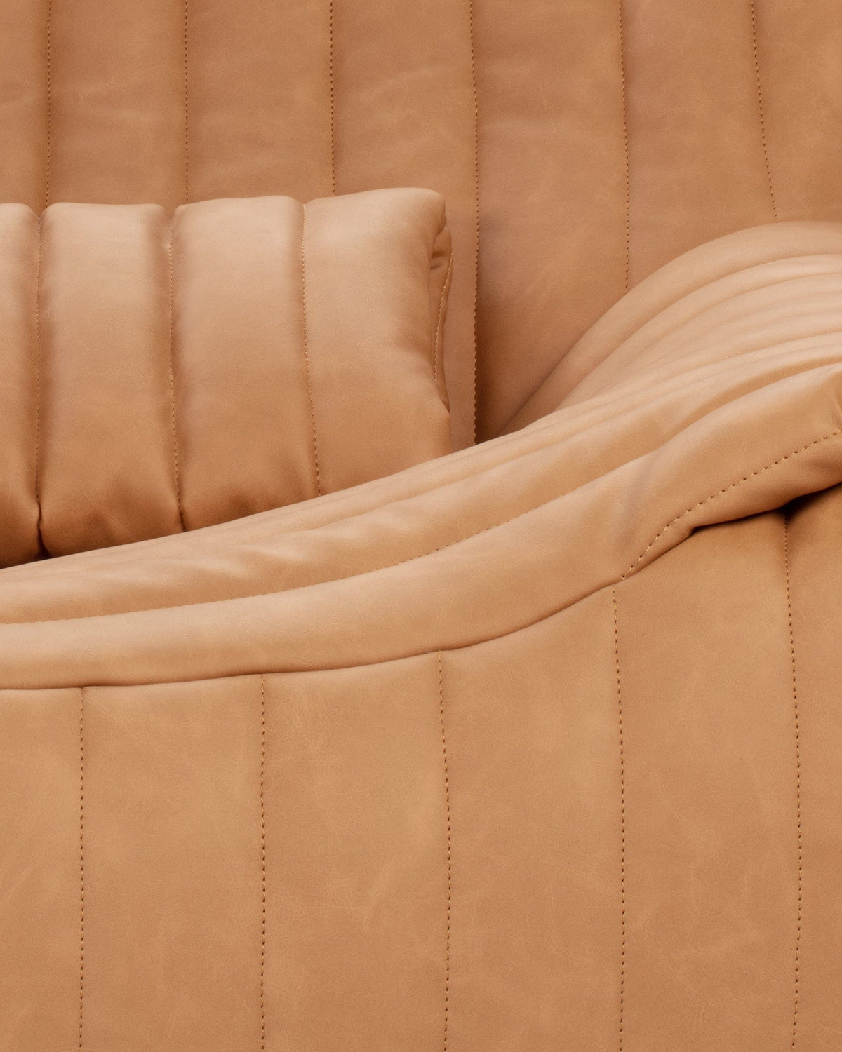 Sandra Two Seater Sofa, Tan Vegan Leather – Interior Icons
