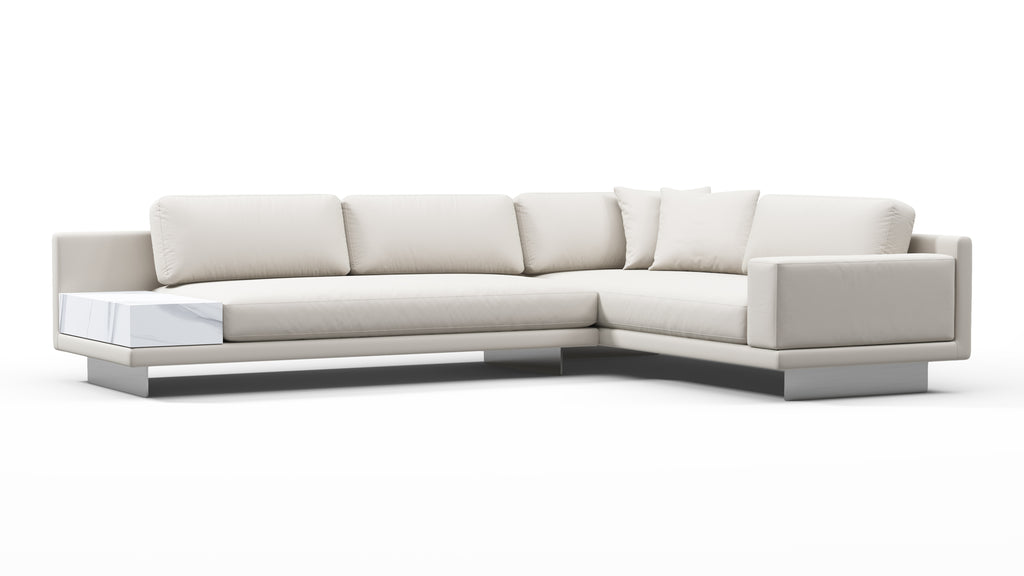 Alessio Outdoor Sectional, Small Left Corner, Shell Performance Weave ...