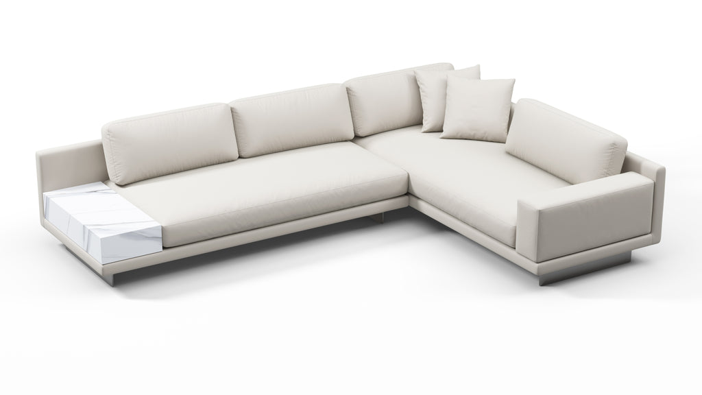 Alessio Outdoor Sectional, Small Left Corner, Shell Performance Weave ...