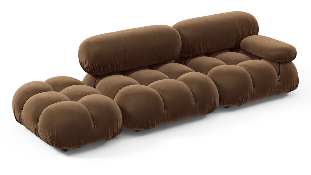 Mario Bellini Open End Sofa, Left, Mocha Velvet | Interior Icons