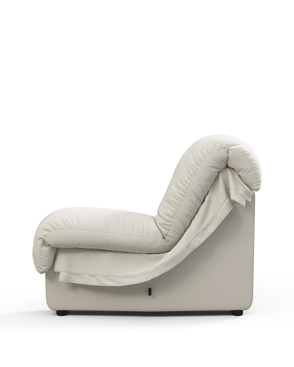 DS 600 Intermediate Module, Armless, Cream Vegan Leather – Interior Icons