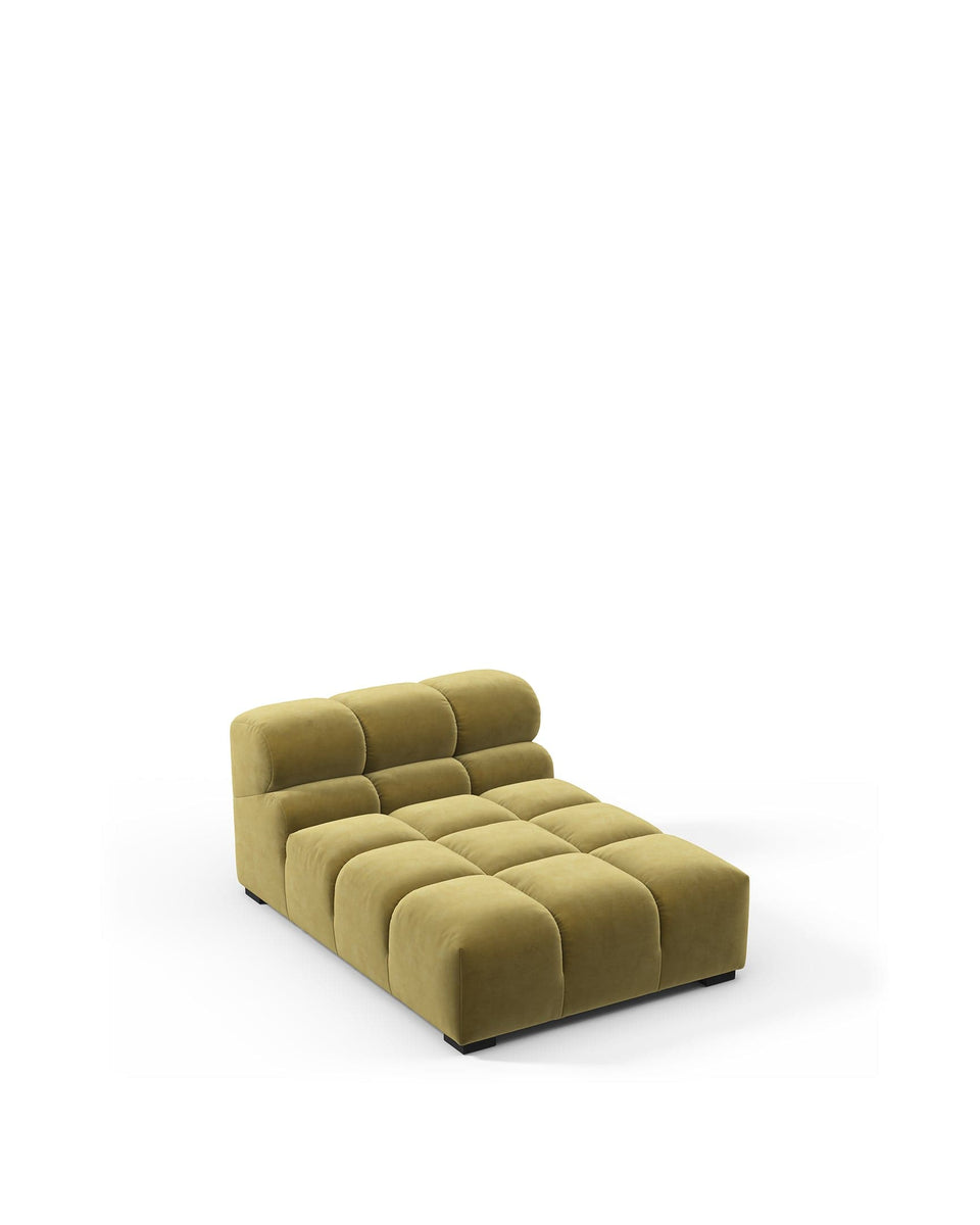 Tufty Module, Armless Chaise, Olive Gold Velvet – ICONS