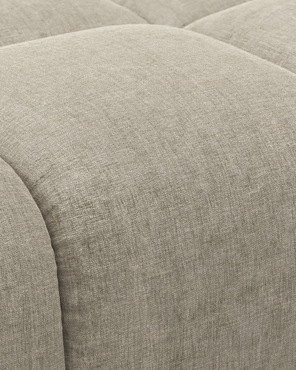 Tufty Ottoman, Beige Gray Chenille – Interior Icons