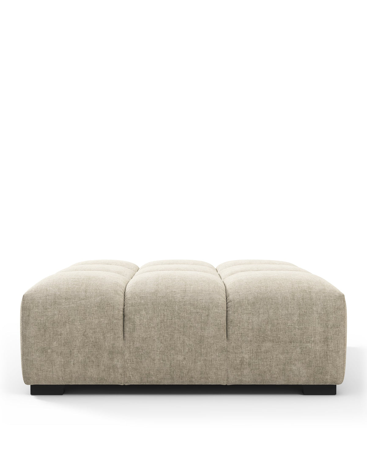 Tufty Ottoman, Beige Gray Chenille – Interior Icons