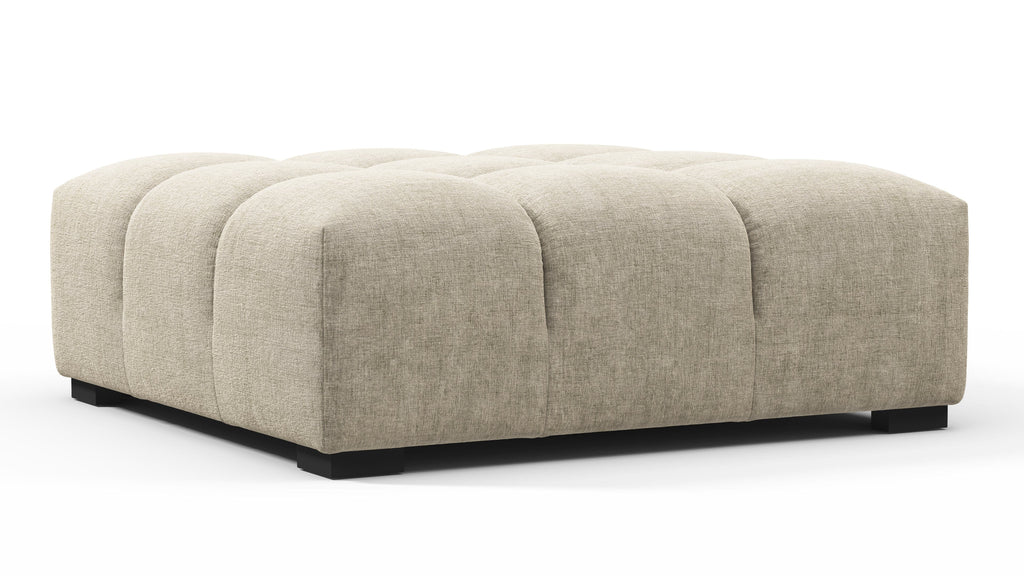 Tufty Ottoman, Beige Gray Chenille | Interior Icons