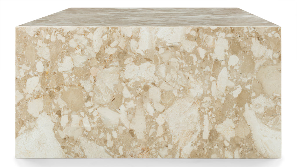 Plinth Indoor/Outdoor Coffee Table, Kunis Breccia Marble | Interior Icons