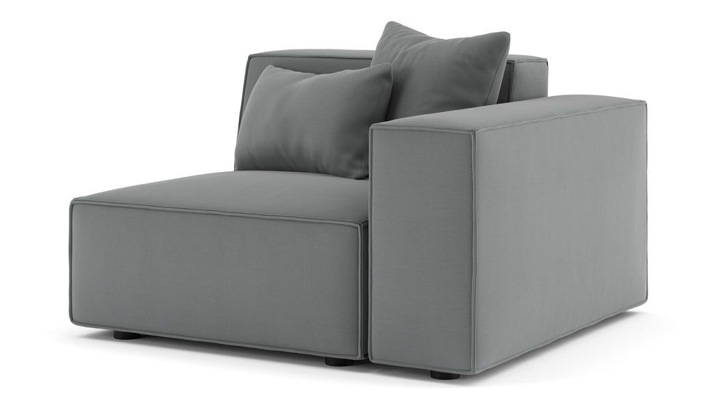 Arles Module, Right Arm, Harbor Gray Flat Weave | Interior Icons
