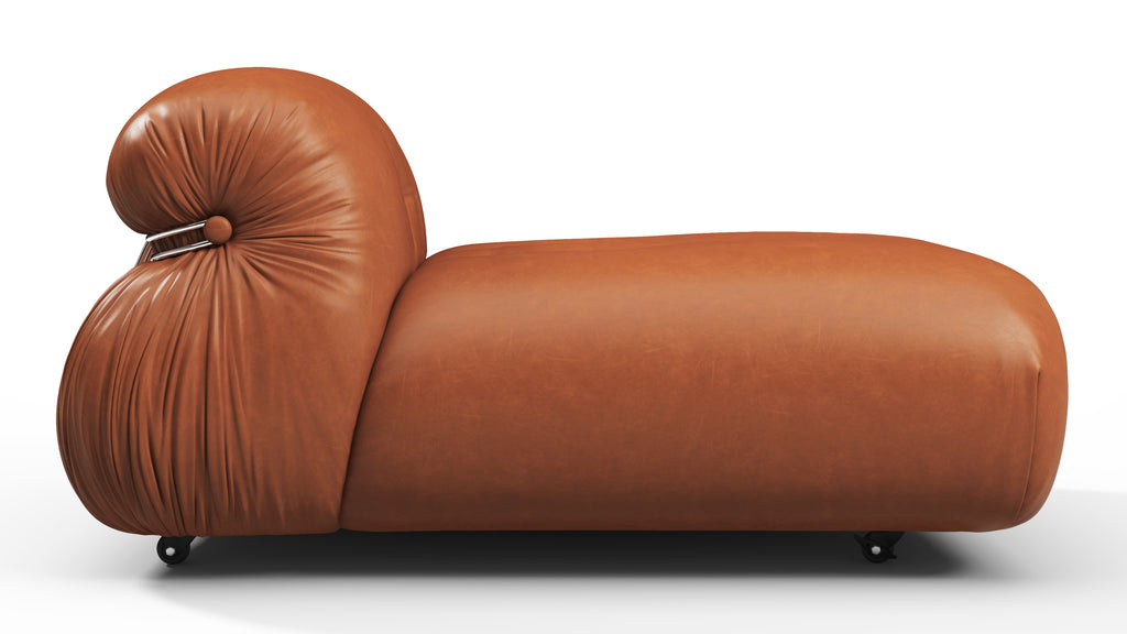 Soriana Deep Lounge Chair, Tan Premium Leather | Interior Icons