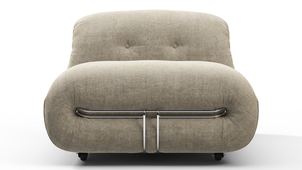 Soriana Deep Lounge Chair, Beige Gray Chenille | Interior Icons