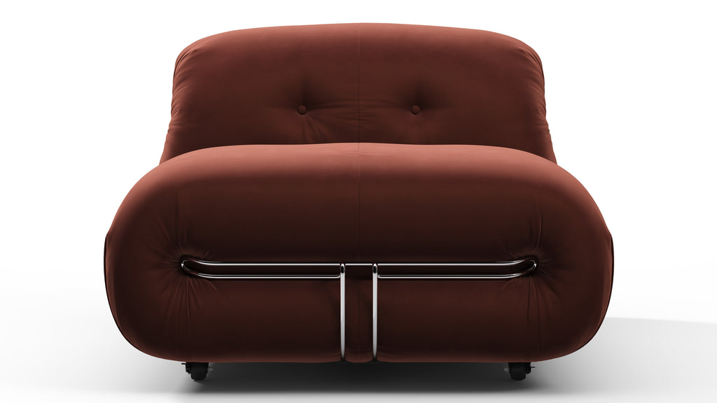 Soriana Deep Lounge Chair, Burgundy Velvet | Interior Icons