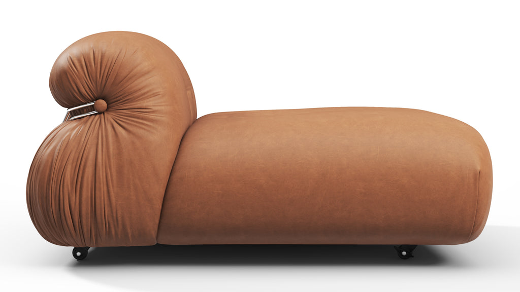 Soriana Deep Lounge Chair, Chestnut Vegan Leather | Interior Icons