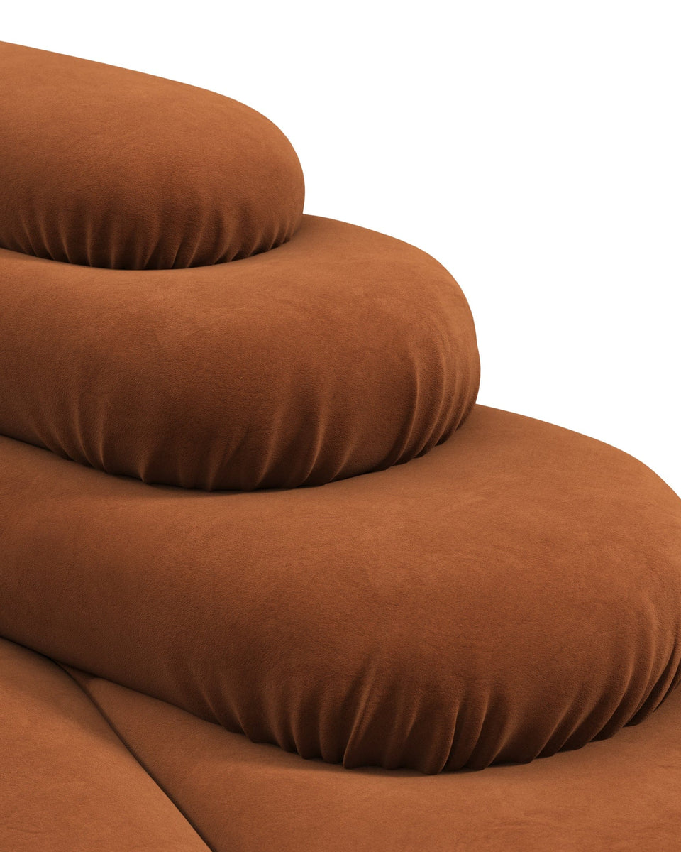Terrazza Sofa, Left Arm, Burnt Orange Vegan Suede – Interior Icons