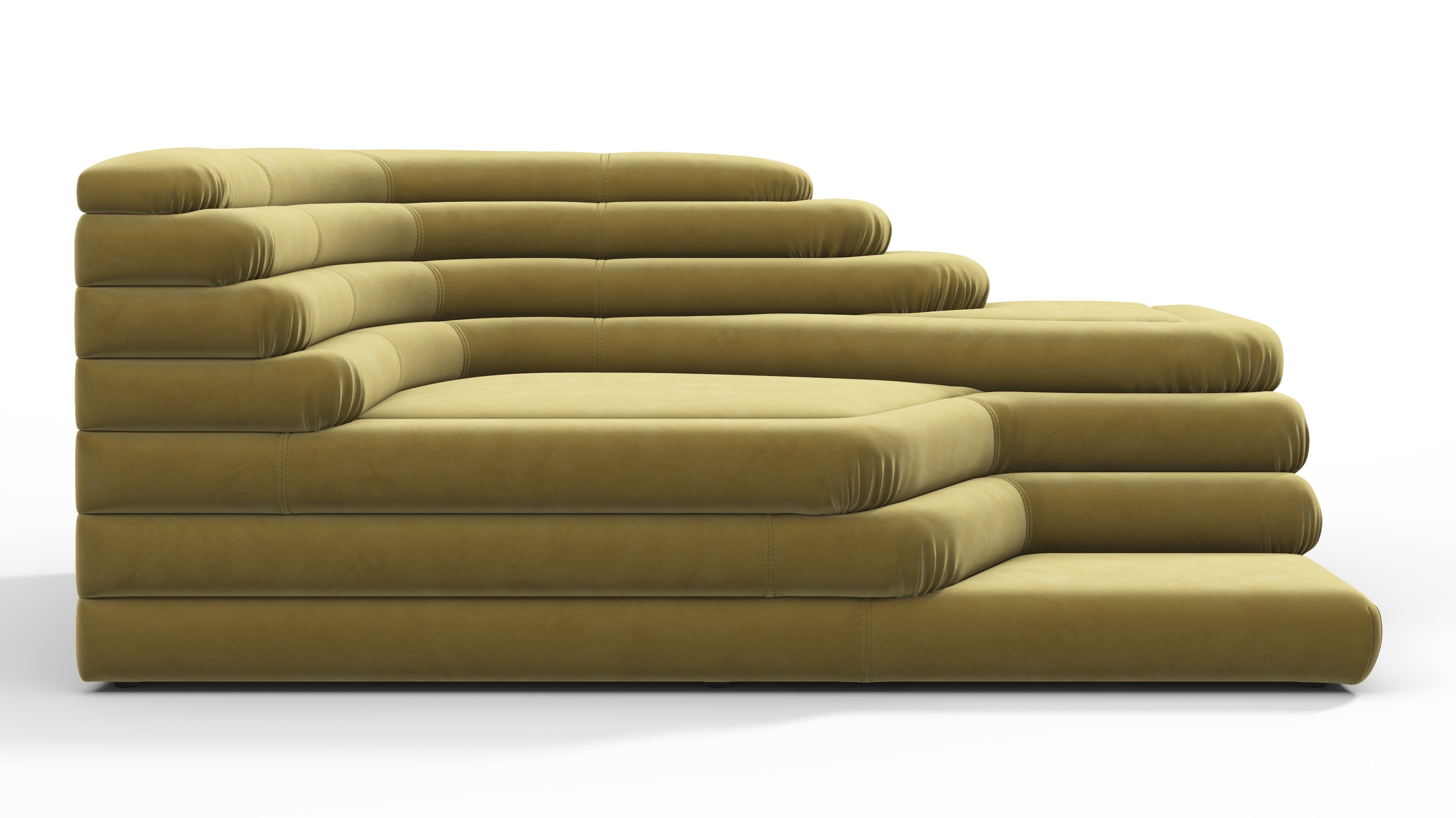 Terrazza Sofa, Left Arm, Olive Gold Velvet | Interior Icons