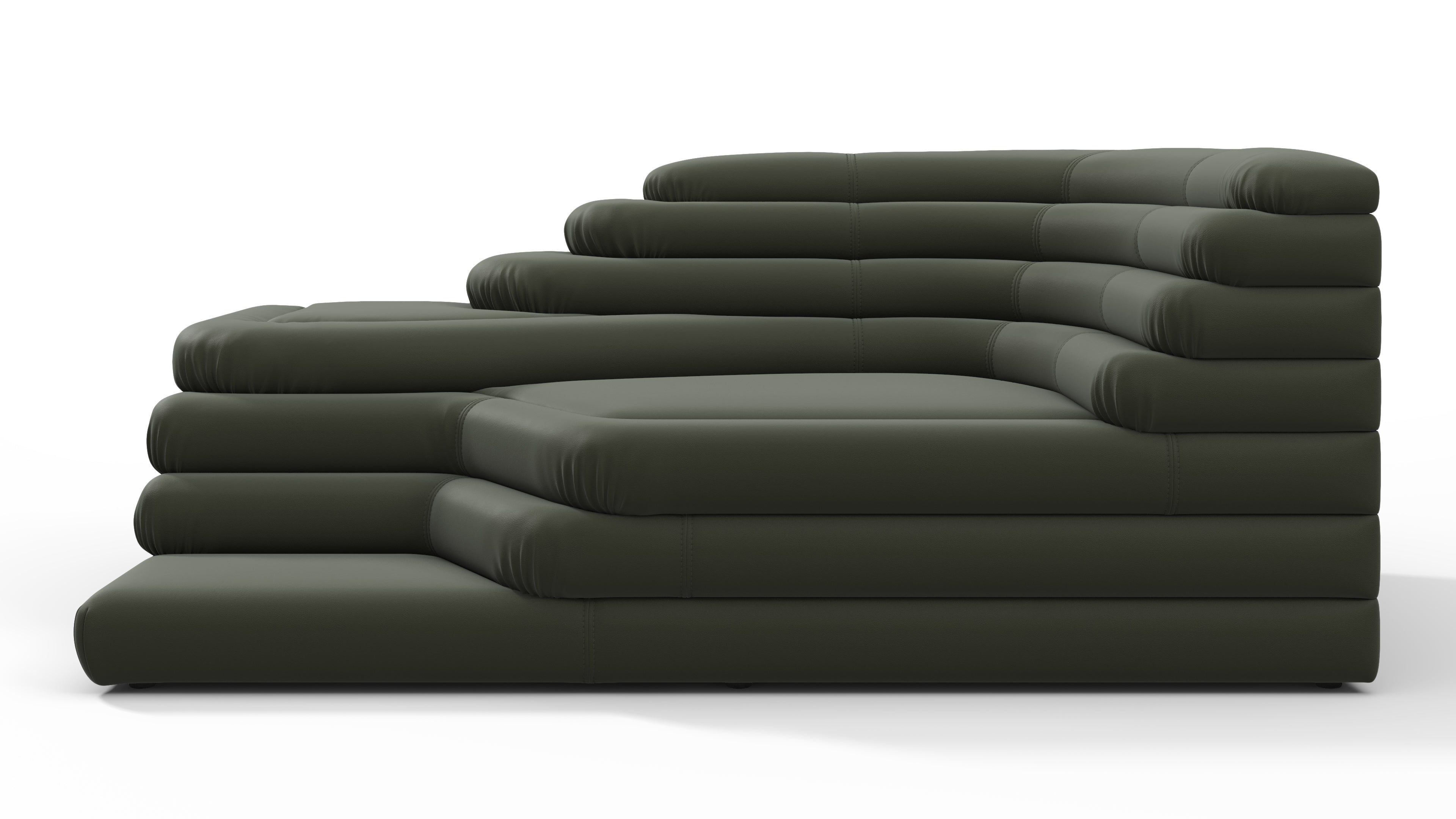 Terrazza Sofa, Right Arm, Army Green Vegan Leather | Interior Icons