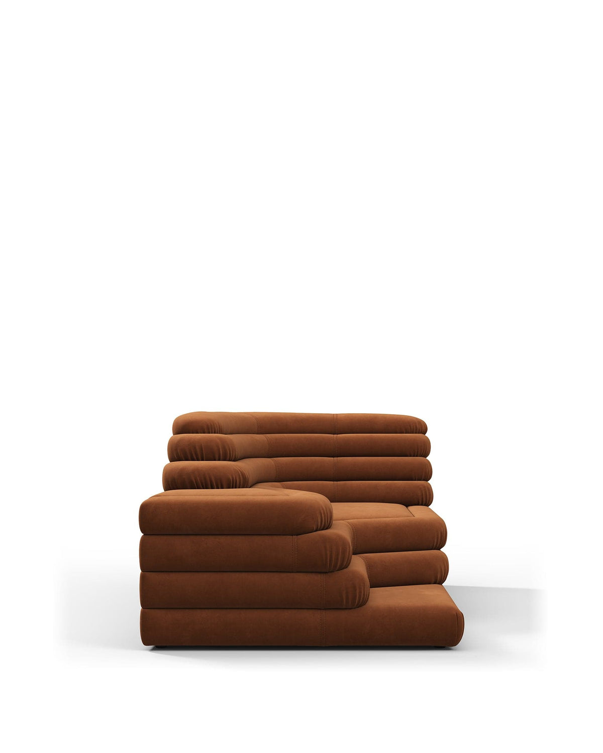 Terrazza Sofa, Right Arm, Burnt Orange Vegan Suede – Interior Icons