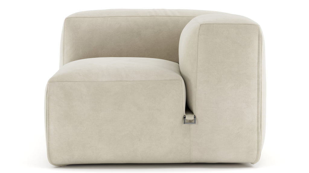 Le Mura Sectional Module, Right Arm, Eggshell Vegan Suede | Interior Icons