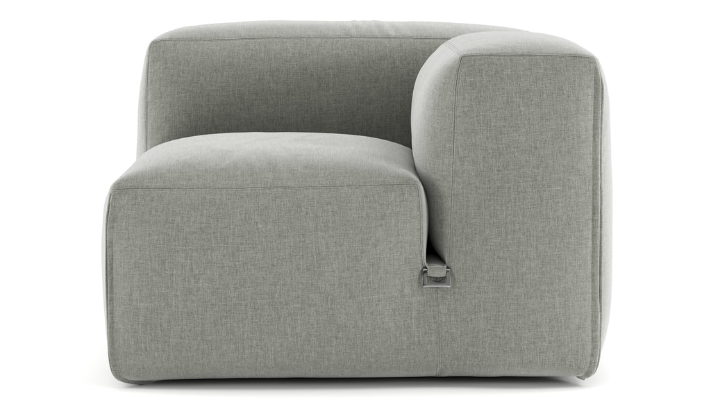 Le Mura Sectional Module, Right Arm, Soft Gray Brushed Weave | Interior ...