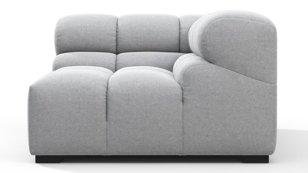 Tufty Module, Right Corner, Light Gray Wool | Interior Icons