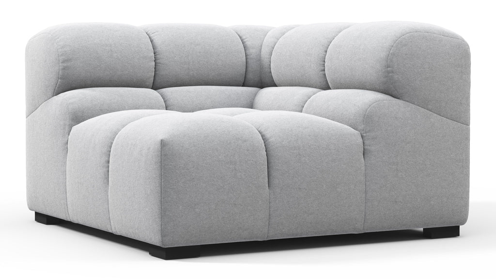 Tufty Module, Right Corner, Light Gray Wool | Interior Icons