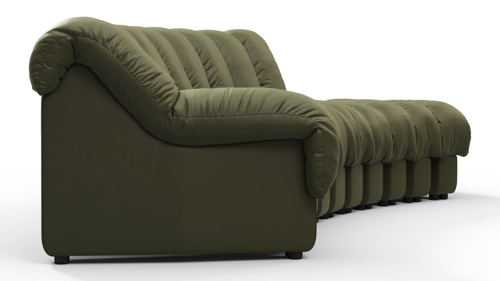DS 600 Small Open End Sofa, Right, Deep Olive Vegan Leather | Interior ...