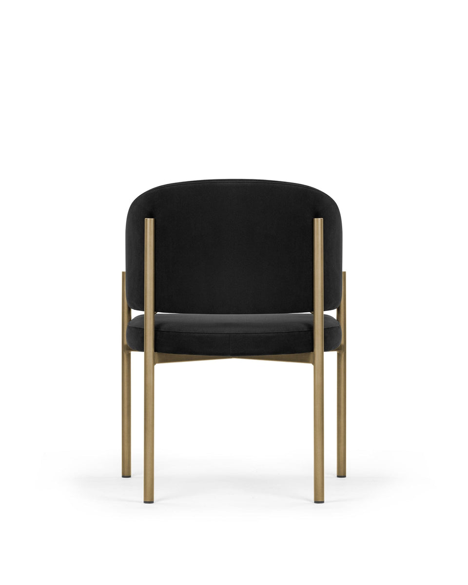 Esme Dining Chair, Black Plush Velvet and Brushed Brass – Interior Icons