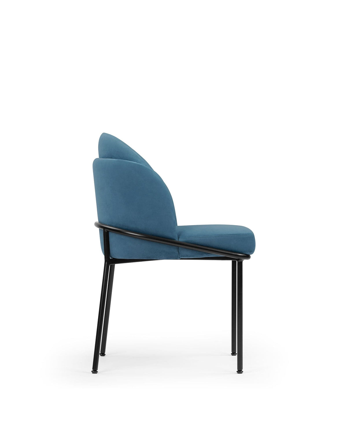 Aben Dining Chair, Aegean Blue Velvet and Black – Interior Icons