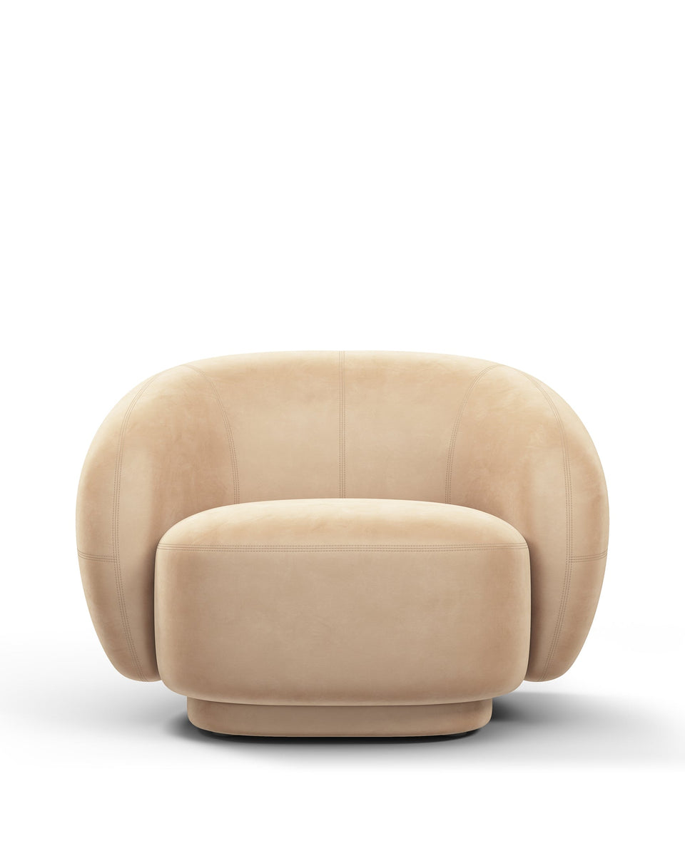 Julep Lounge Chair, Ecru Velvet – Interior Icons